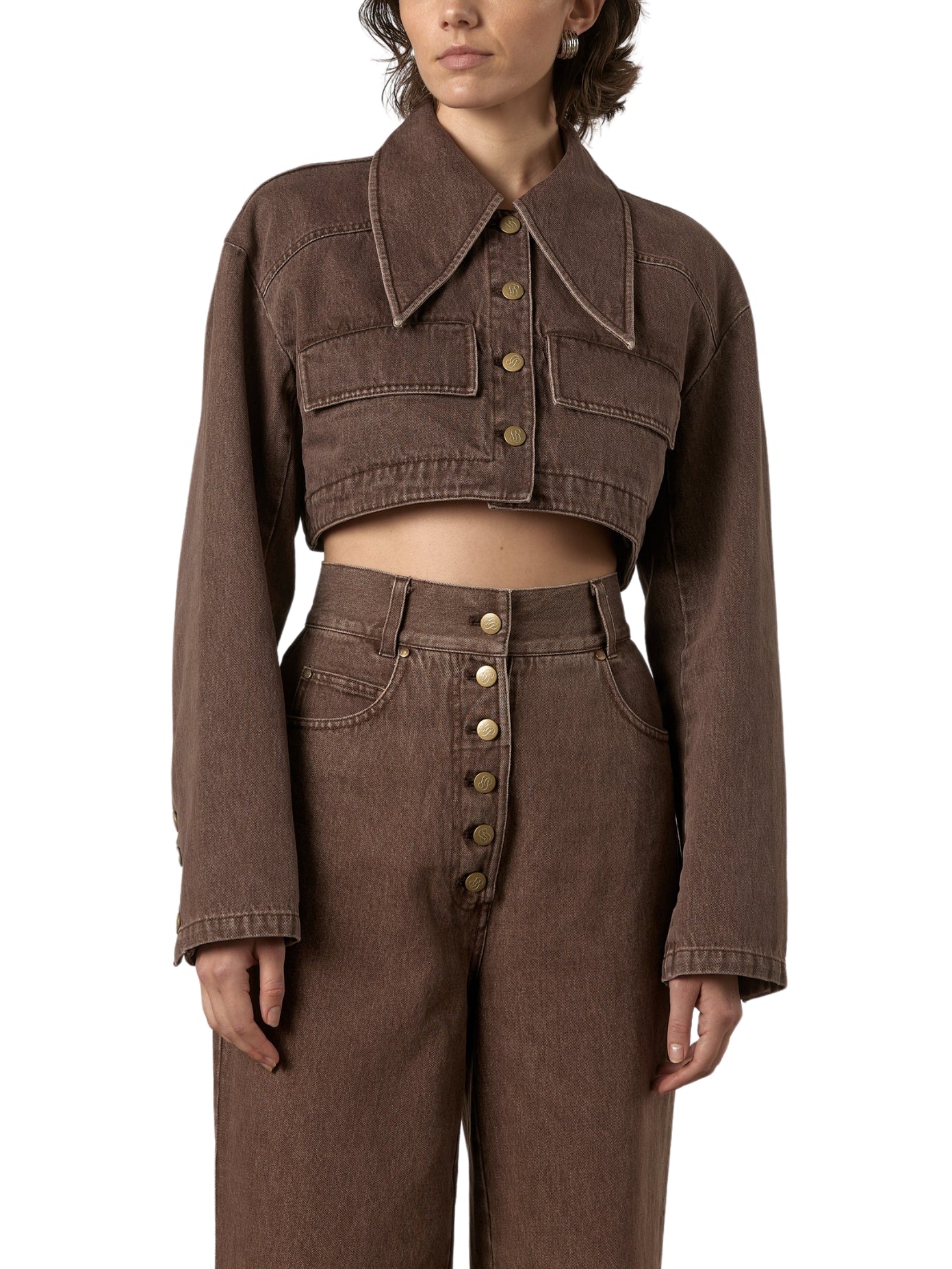 Alleta Denim Jacket | Chocolate Wash – The Archive Place